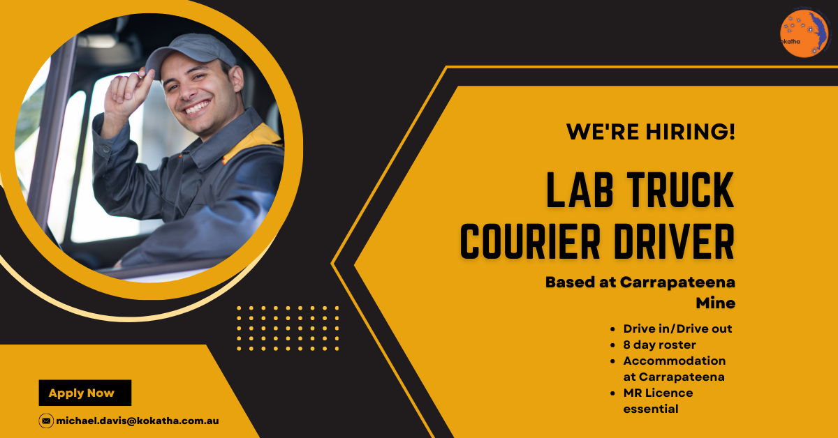 EMPLOYMENT OPPORTUNITY - LAB TRUCK COURIER DRIVER | Kokatha